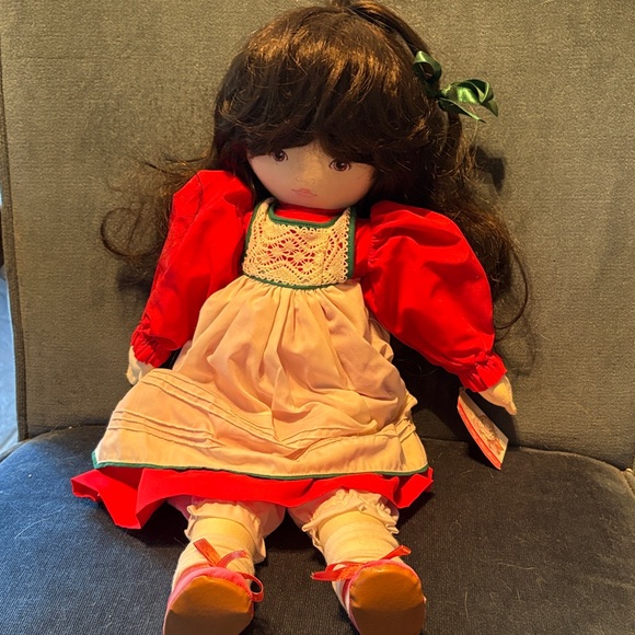 Pauline | Toys | Holly By Pauline Classic Red And Cream Doll With Green ...